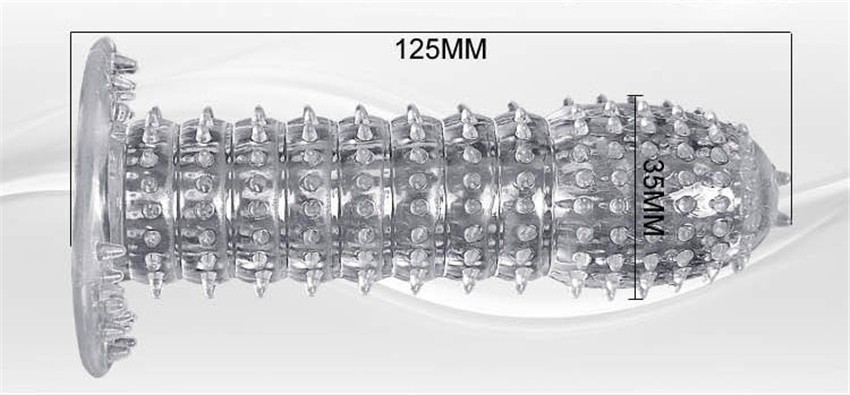 Crystal Clear Nubby Penis Sleeve/Extender - 5" (125mm) - MooLuxe