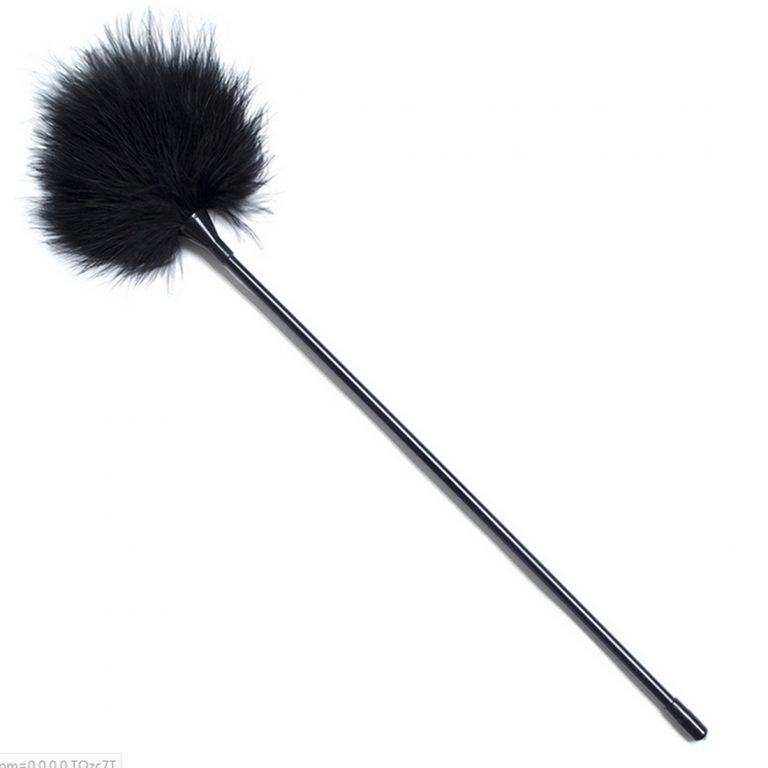 Feather Tickler with Flexible Handle - Black - 11 1/2" (29cm) - MooLuxe