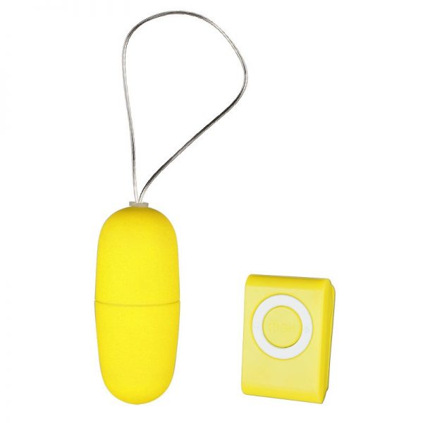 7 Speed/Function Vibrating Egg with Remote Control - Yellow - MooLuxe